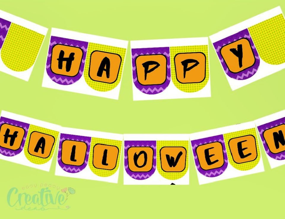 20 Free Happy Halloween Banner Printable - The Beauty Dojo