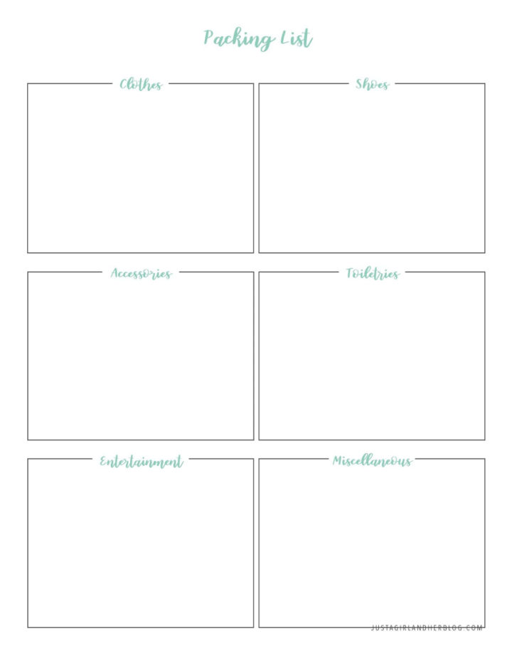 25 Free Travel Packing List Printable - Vacation Checklist